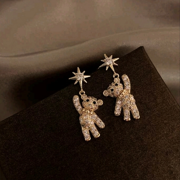 Jewelry | Sparkly Teddy Bear Earrings | Poshmark